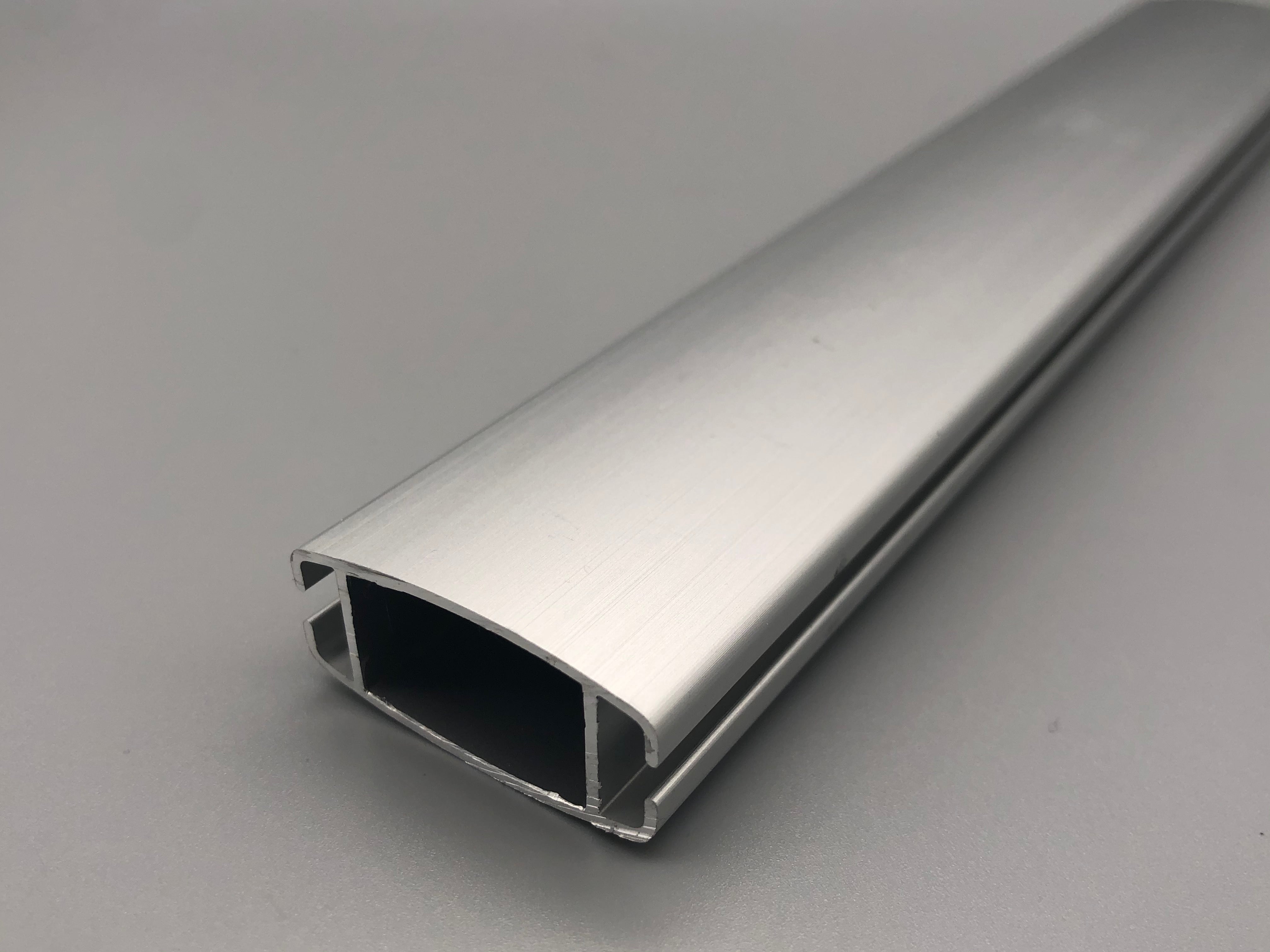 Silver aluminium bottom Hem-bar for roller roman and panel blinds From