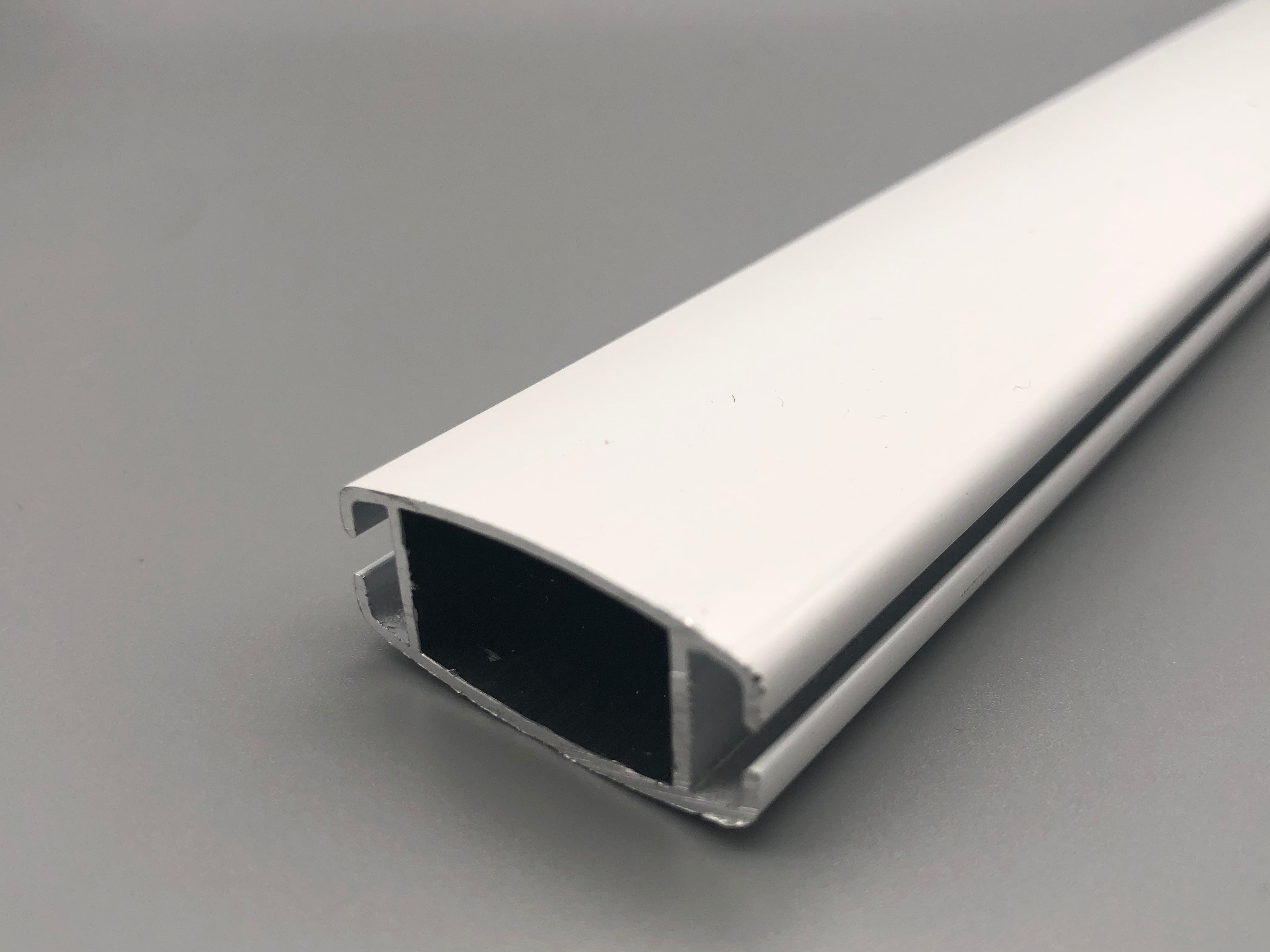 White Aluminium Bottom Bar (hem-bar) for Roller, Roman, Touche and Pan